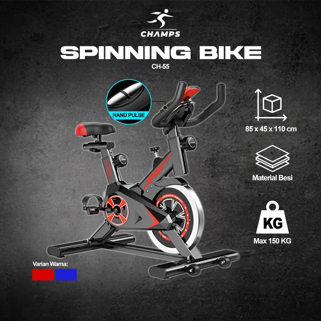 Jual CHAMPS Spinning Bike Sepeda Kardio Sepeda Statis Peralatan Alat ...