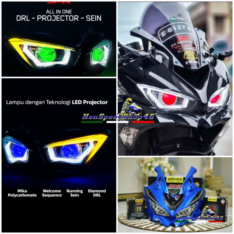 Jual Headlamp lampu depan JPA ZX25r ninja 250fi 2018 up HID projector projie Kawasaki ZX25R/ ZX ...