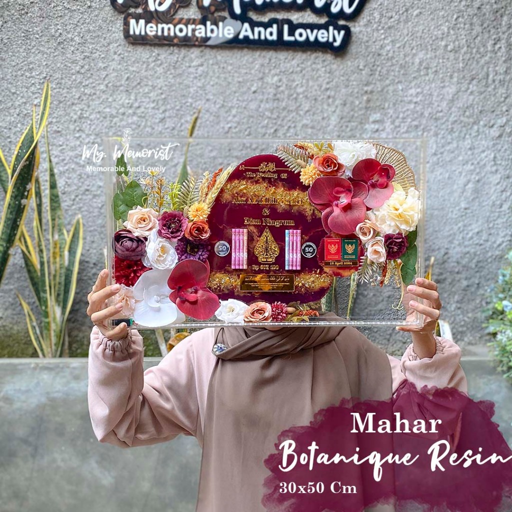 Jual Mahar Botanique Resin Akrilik Full Frame 30 x 50 Cm Mahar Rustic ...