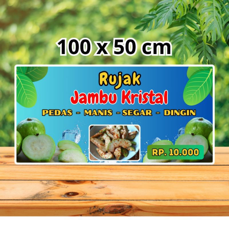 Jual spanduk/banner rujak jambu kristal bumbu ukuran 50x100cm | Shopee ...