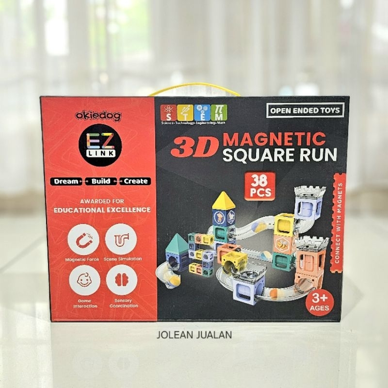 Jual OKIEDOG EZLINK Magnetic Square Run 38pc Mainan Magnet Mainan ...