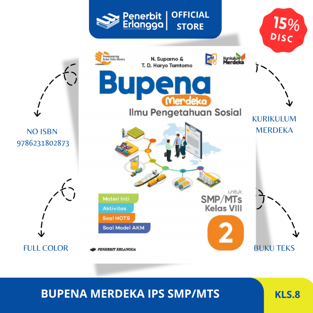 Jual [Erlangga Official] Bupena Merdeka Ips Smp/Mts Kelas 8 Kurikulum Merdeka | Shopee Indonesia