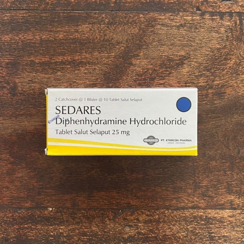 Jual Sedares tablet 25mg untuk Susah Tidur/Insomnia 1box isi 20 tablet ...