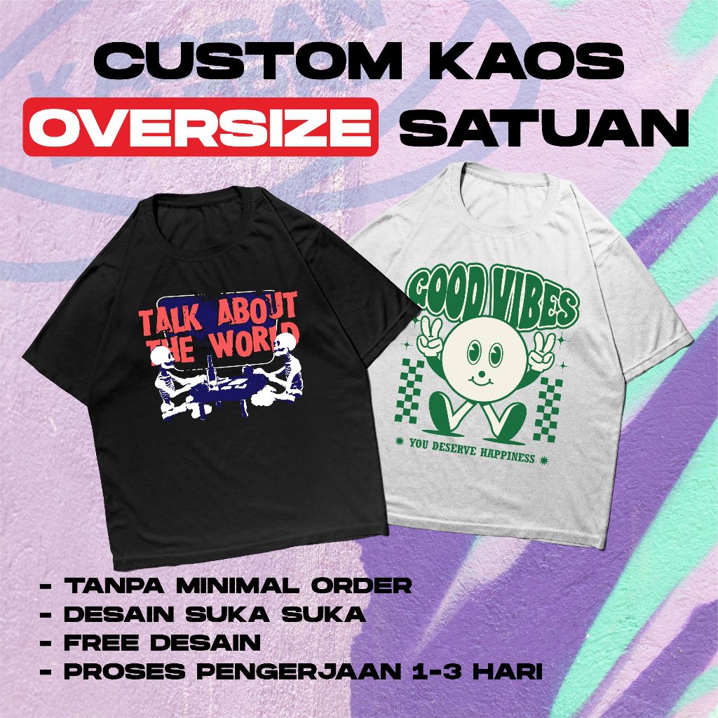 Jual Kaos Oversize Custom / Kaos Custom Oversize 30s 24s / Oversized ...