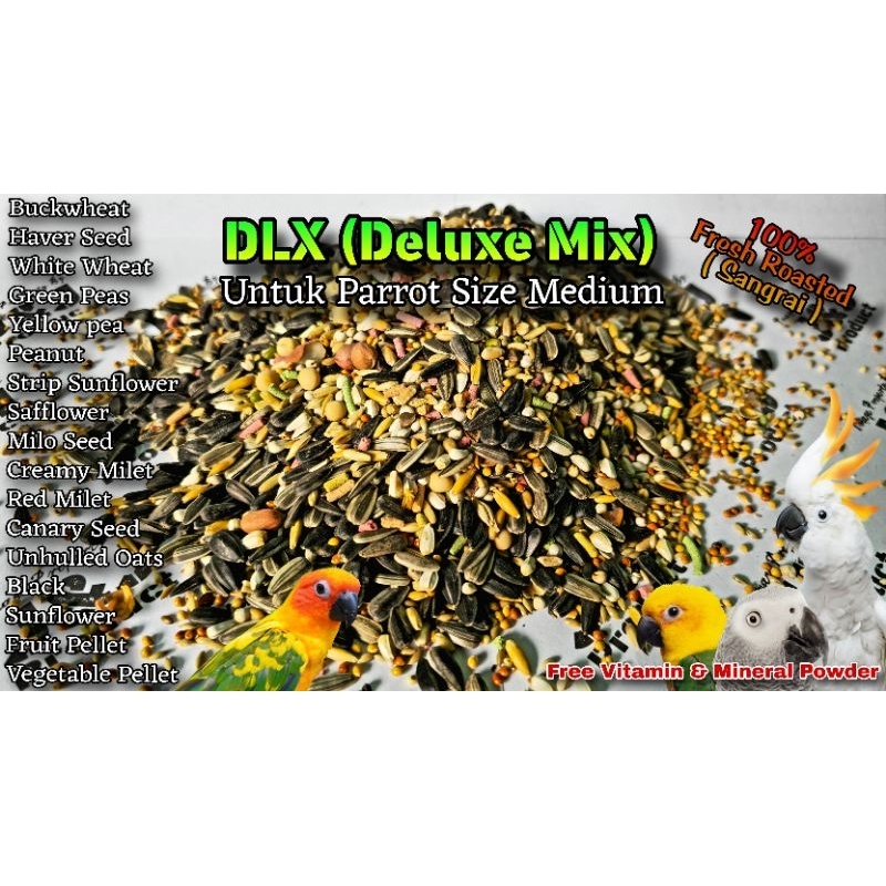 Jual pakan burung J&J Deluxe Mix 1KG pakan harian pakan ternak ...