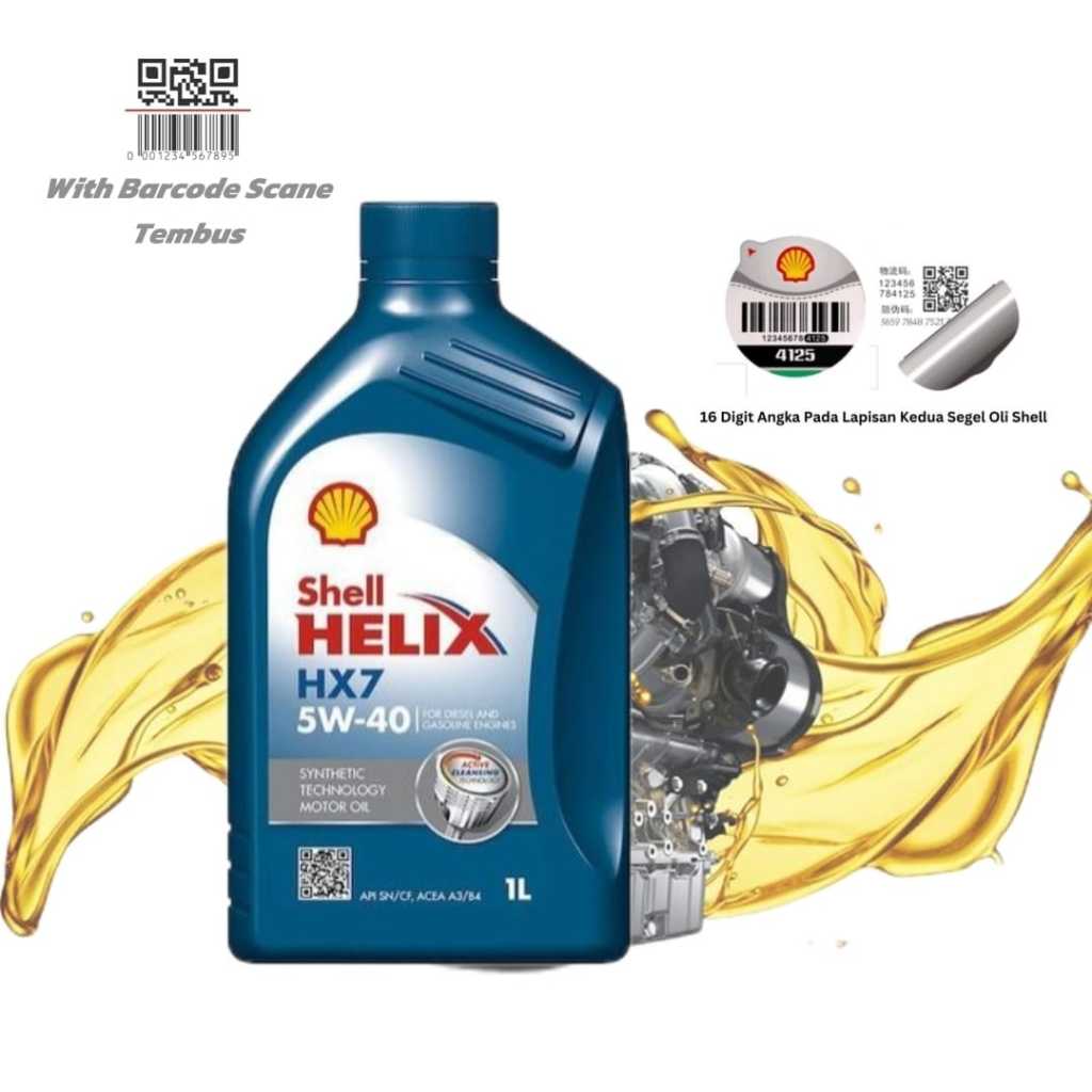 Jual SHELL Helix HX-7 HX7 5W-40 5W40 Liter Original 100% | Shopee Indonesia