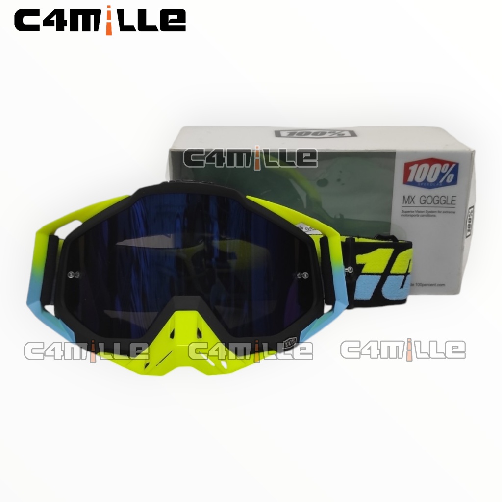 Jual KACA MATA GOGGLE 100 % KUNING LIST BIRU KACA BIRU | Shopee Indonesia