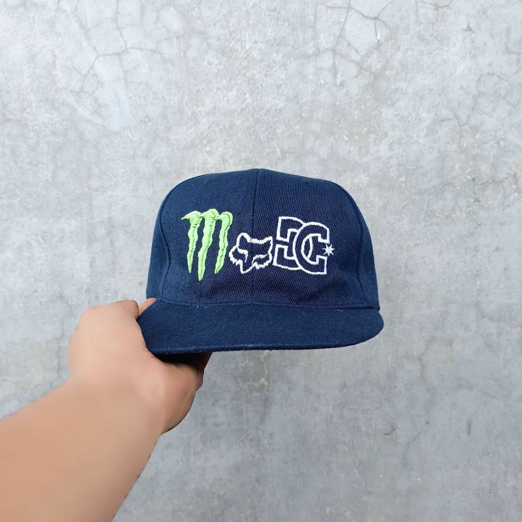 Jual Topi Baseball Fitted Cap MONSTER ENERGY x FOX x DC Navy | Shopee ...