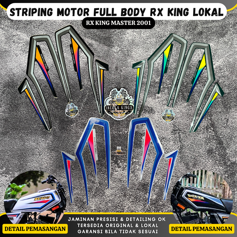 Jual Striping Sticker Motor RX King RXK 2000-2001 Hitam Hijau Silver ...