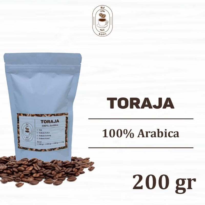 Jual Kopi Arabika Toraja Arabica Coffee Roast Beans 200gr Biji Bubuk ...