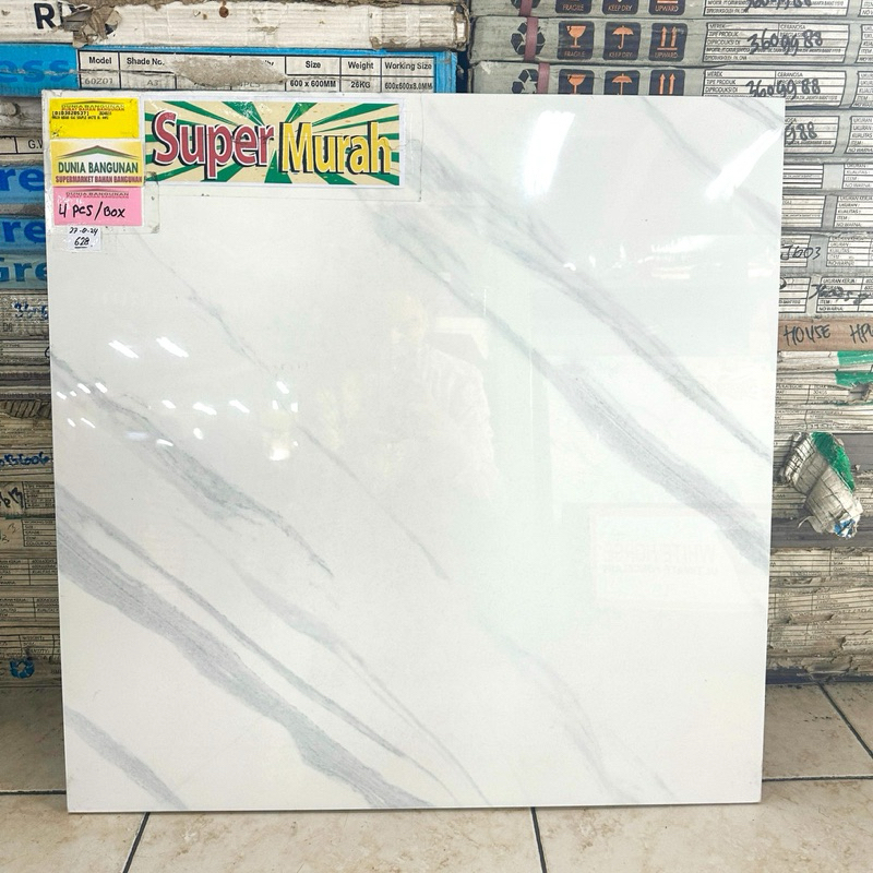 Jual Granit 60x60 Lantai Magia Souple White Granit Lantai Glossy Marble | Shopee Indonesia