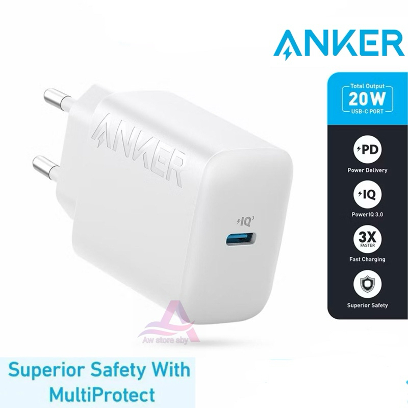 Jual ANKER Power adaptor Charger 20W Usb C Ultra fast Charging High ...