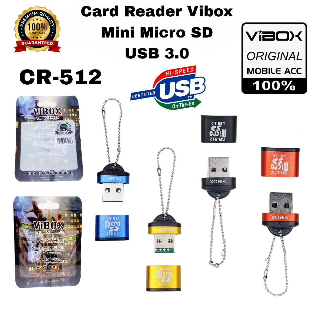 Jual Vibox Card Reader Micro Sd Metal CR-512 Usb3.0 High Speed 480Mbps ...
