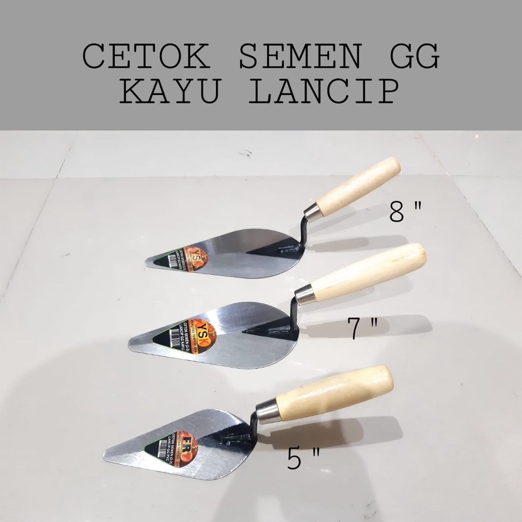 Jual Cetok Semen GG Kayu Lancip WILMER / Sendok Semen Tebal / Cetok ...