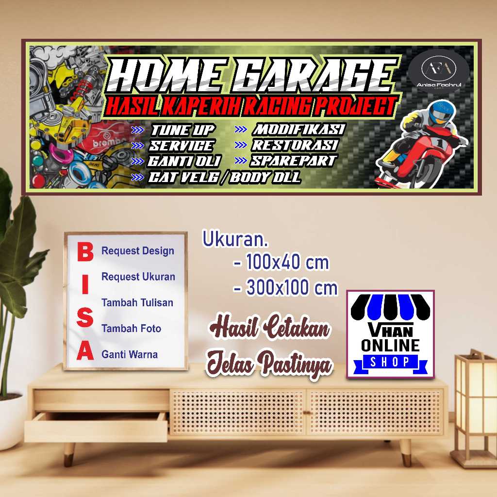 Jual Cetak Spanduk Banner Custom Bengkel Motor Model Racing | Shopee ...