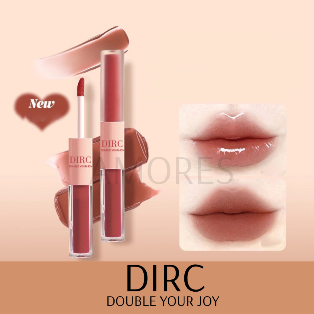 Jual DIRC 2in1 Lipstik Matte Lip Mud Lip Cream Lip Glossy Dua Sisi ...