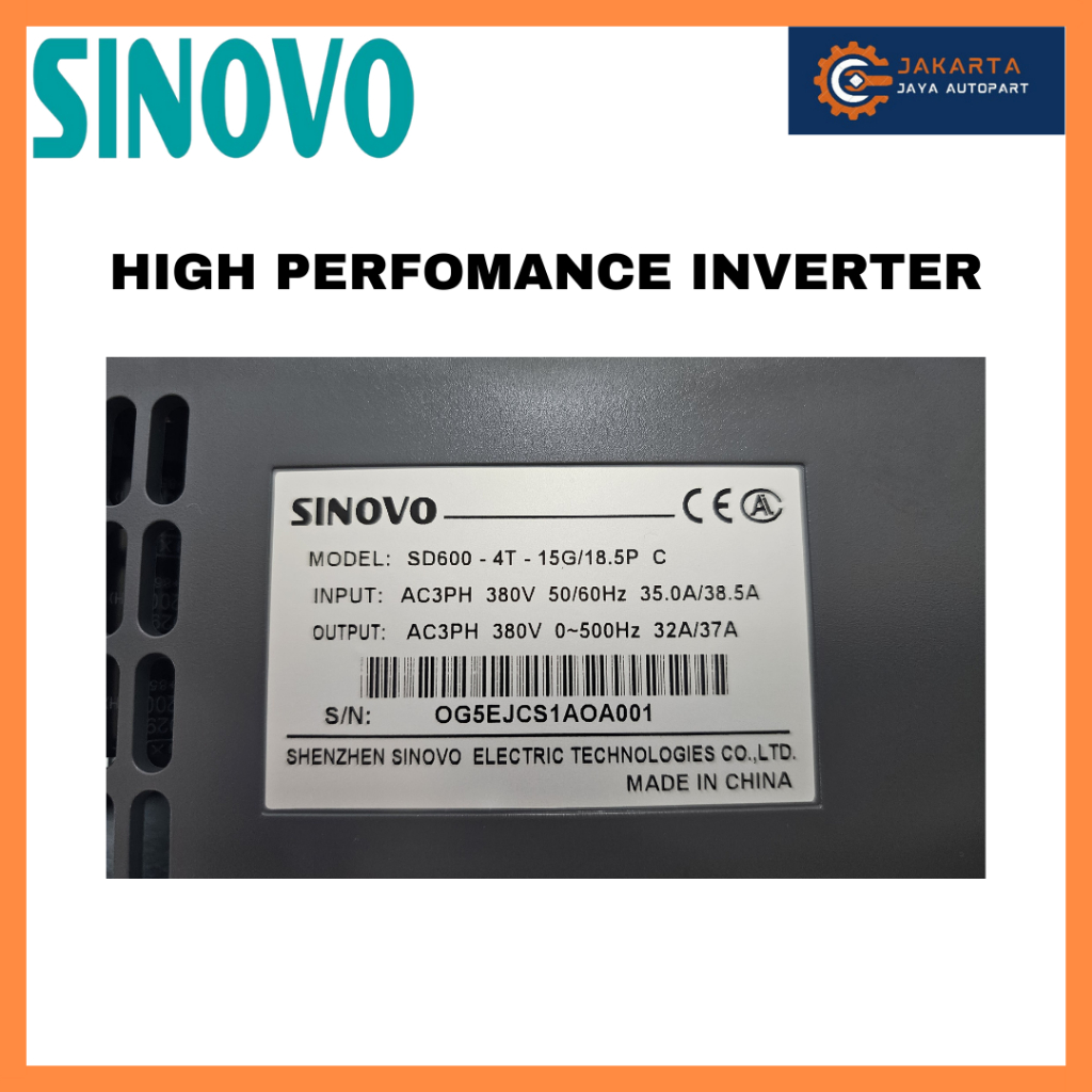 Jual Inverter VFD SINOVO 15KW/18.5KW 3Phase 380v High Perfomance ...