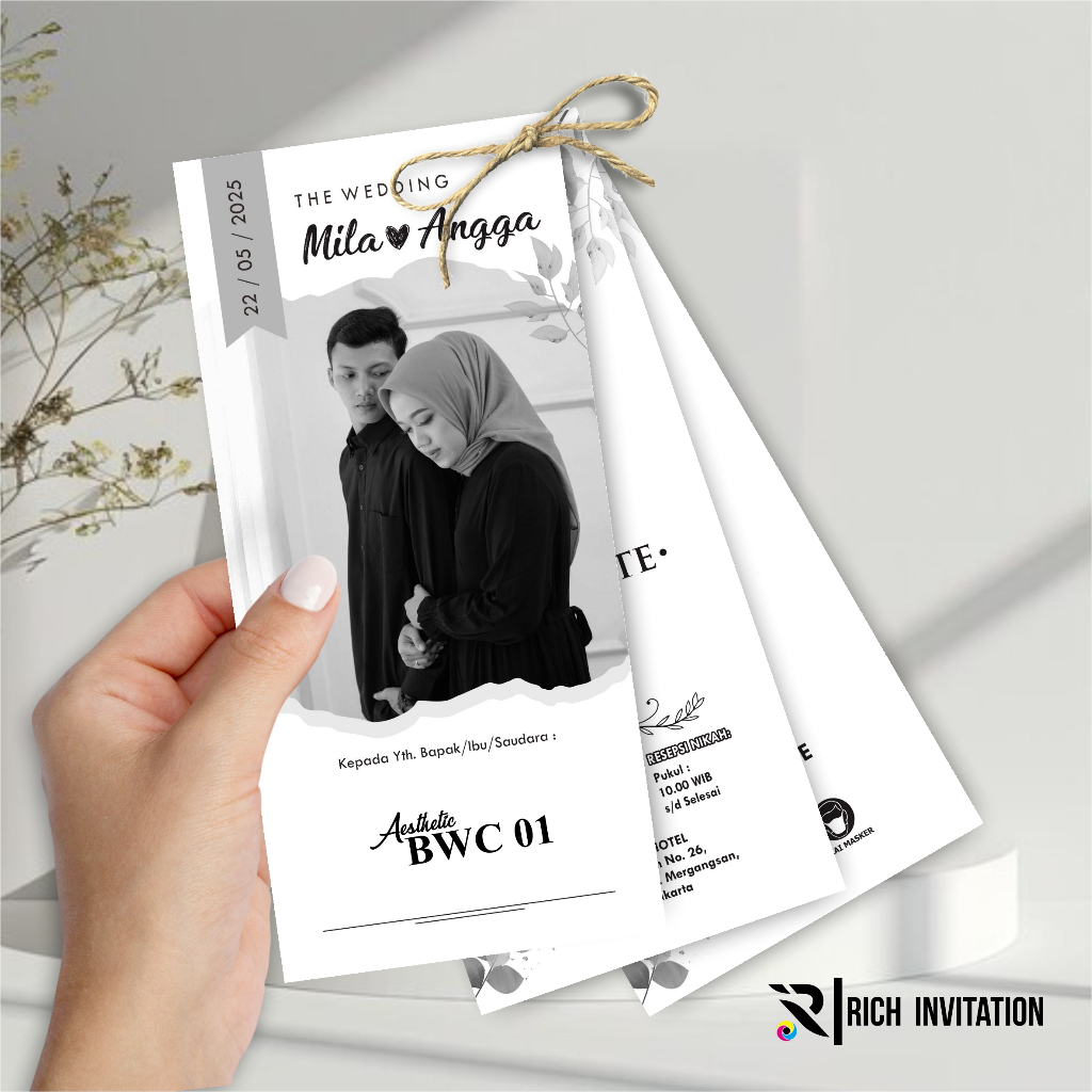 Jual UNDANGAN PERNIKAHAN AESTHETIC BWC TALI - UNDANGAN NIKAH AESTHETIC ...