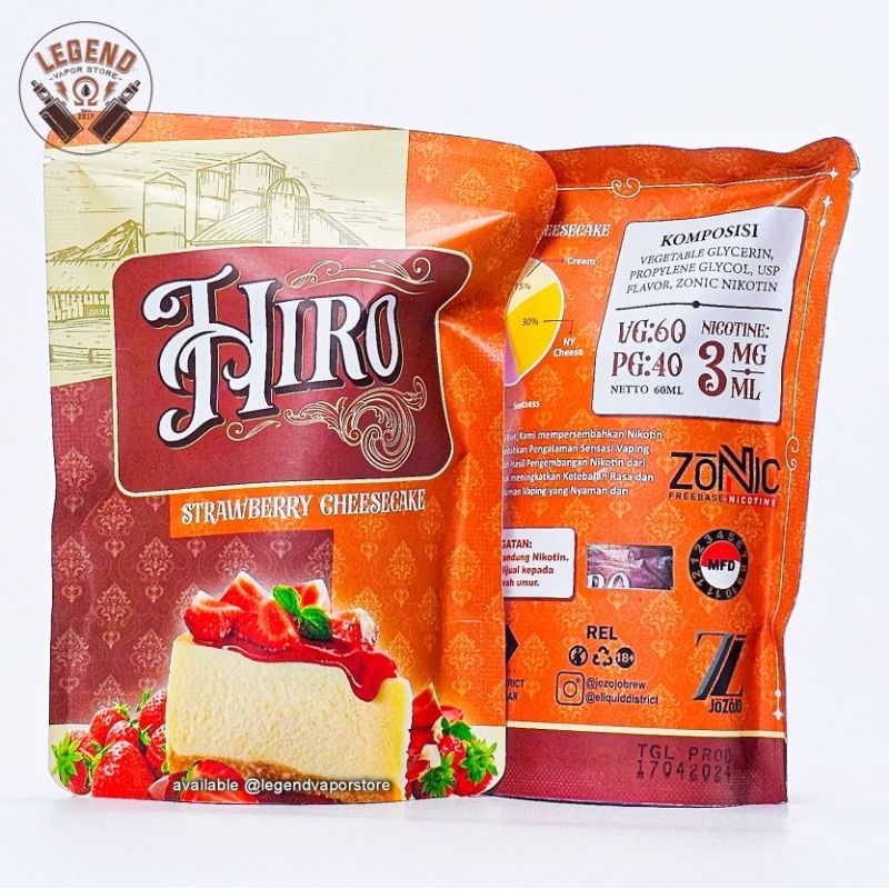 Jual FREEBASE - LIQUID HIRO Strawberry Cheesecake 60ML 3MG 6MG ...