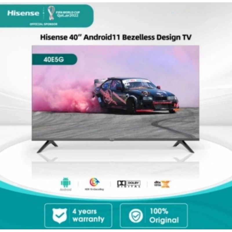 Jual LED HISENSE 40E5G ANDROID 11 SMART DIGITAL TV BEZELLESS TV 40 INCH ...
