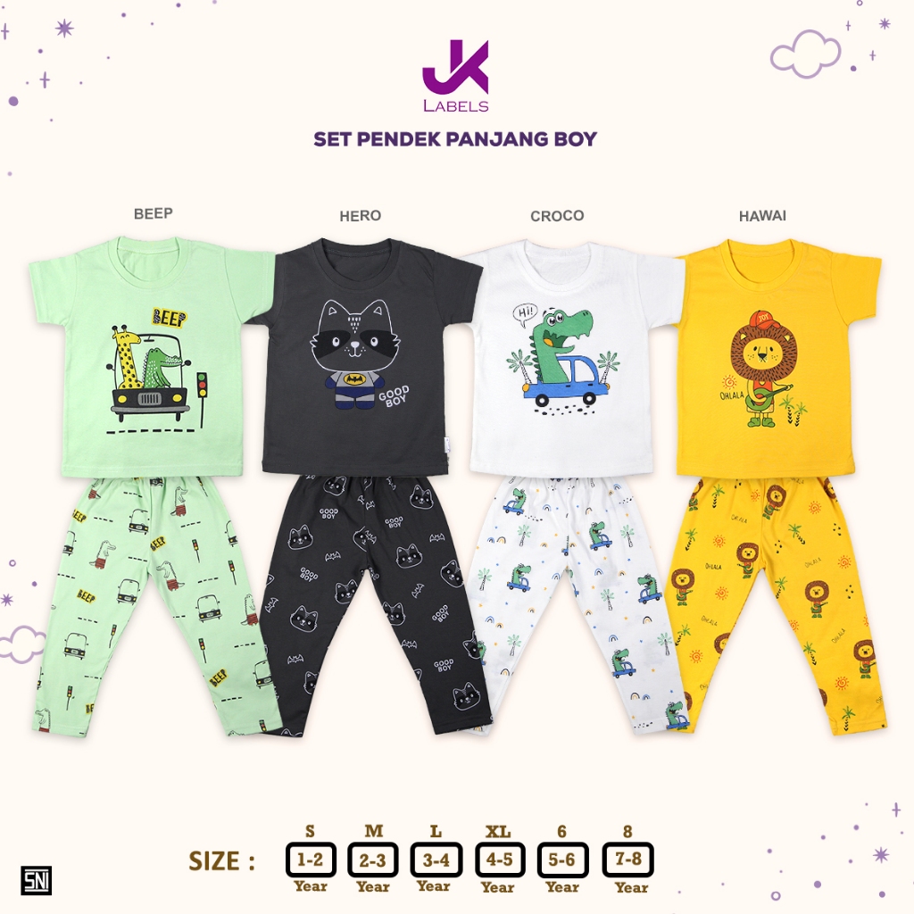 Jual JK LABELS - Setelan Pendek Panjang Boy - Croco (1-8 Tahun ...