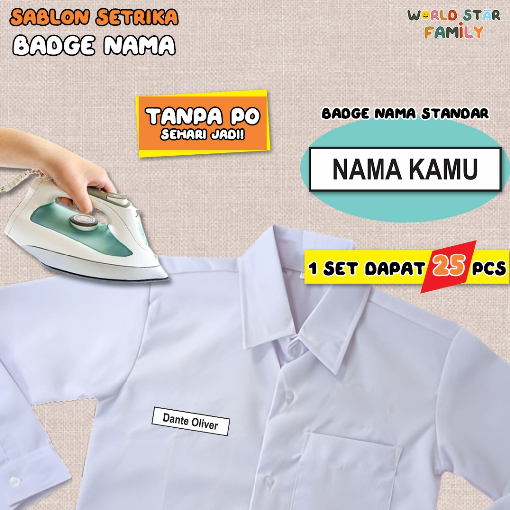 Jual Stiker Kain Sticker Sablon Setrika Bet NAMA FREE CETAK NAMA DTF ...