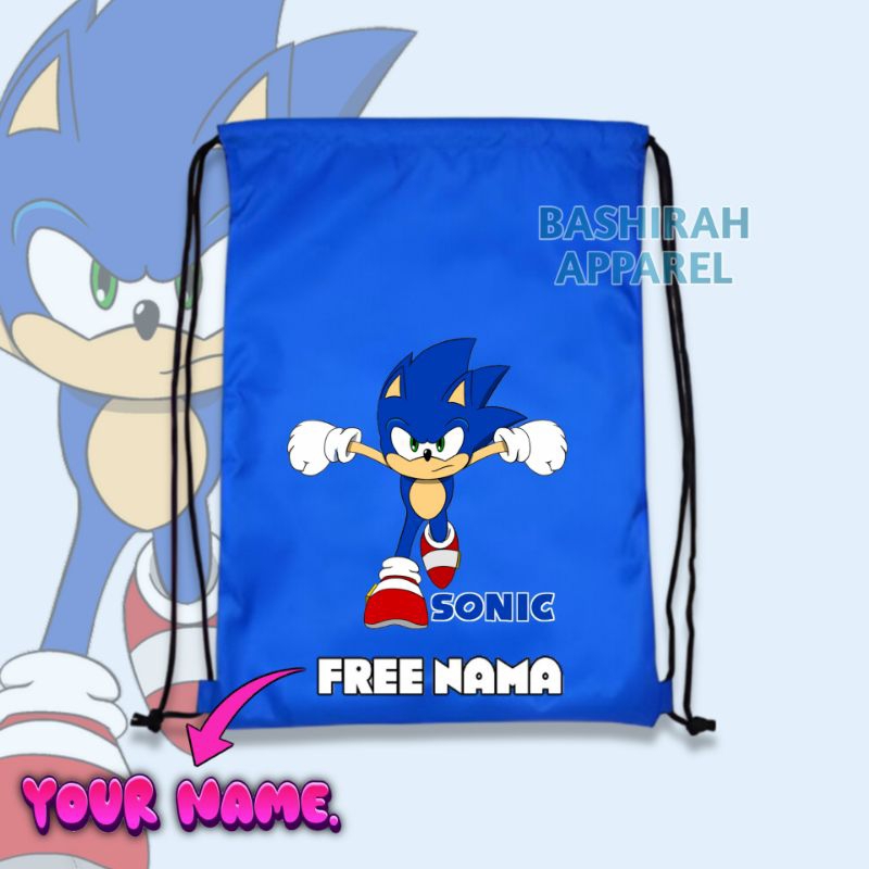 Jual Tas Serut Anak Sonic Tas Serut Anak Bisa Pakai Nama | Shopee Indonesia