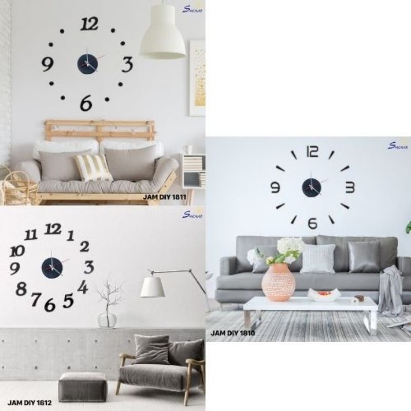 Jual JAM DINDING DIY 3D KECIL TEMPEL TEMBOK ANGKA HIASAN UNIK AESTHETIC ...