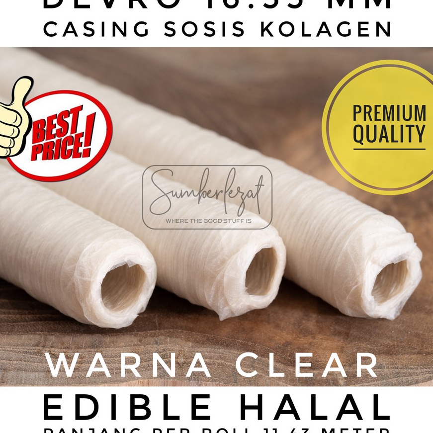 Jual FG2 1655 mm CLEAR Casing Selongsong Sosis Kolagen Collagen Edible ...