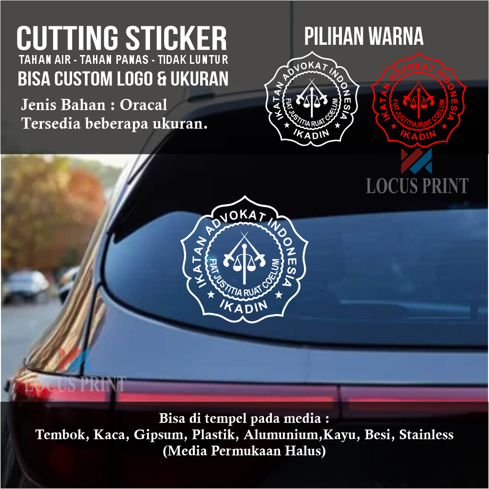 Jual Cutting Sticker Stiker IKADIN Ikatan Advokat Indonesia Lawyer Pengacara Hukum Bahan Oracal ...