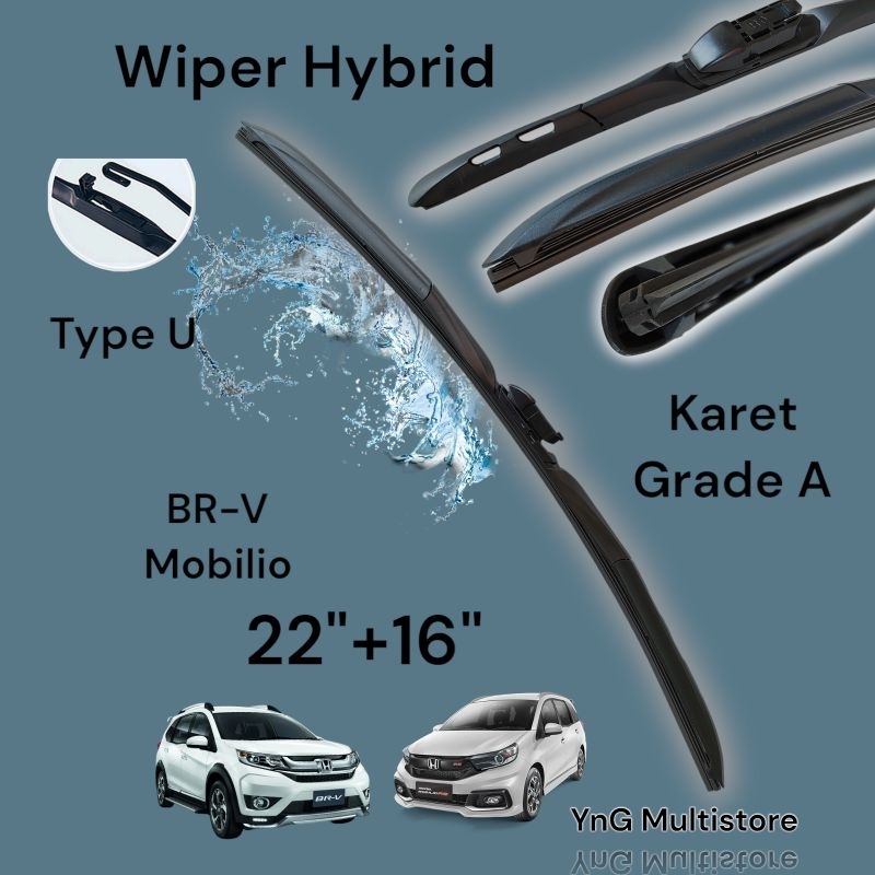 Jual Wiper hybrid honda Mobilio, BR-V 22"+16" | Shopee Indonesia