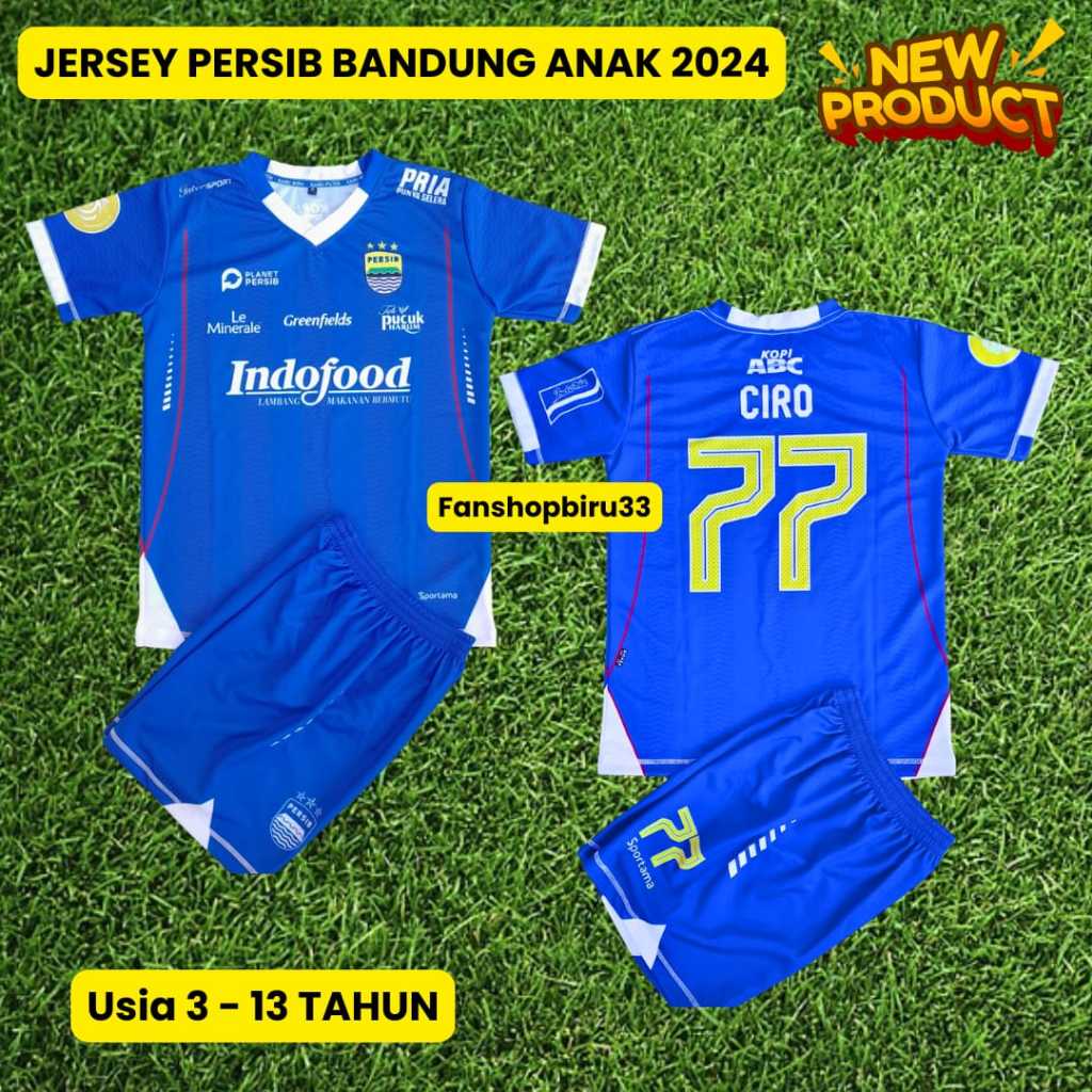 Jual Setelan Jersy Anak Persib Bandung Terbaru BRI LIGA 1 Bisa Custom ...