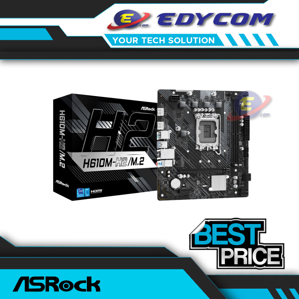 Jual Motherboard ASRock H610M-H2/M.2 (LGA1700, H610, DDR4, USB3.2 ...