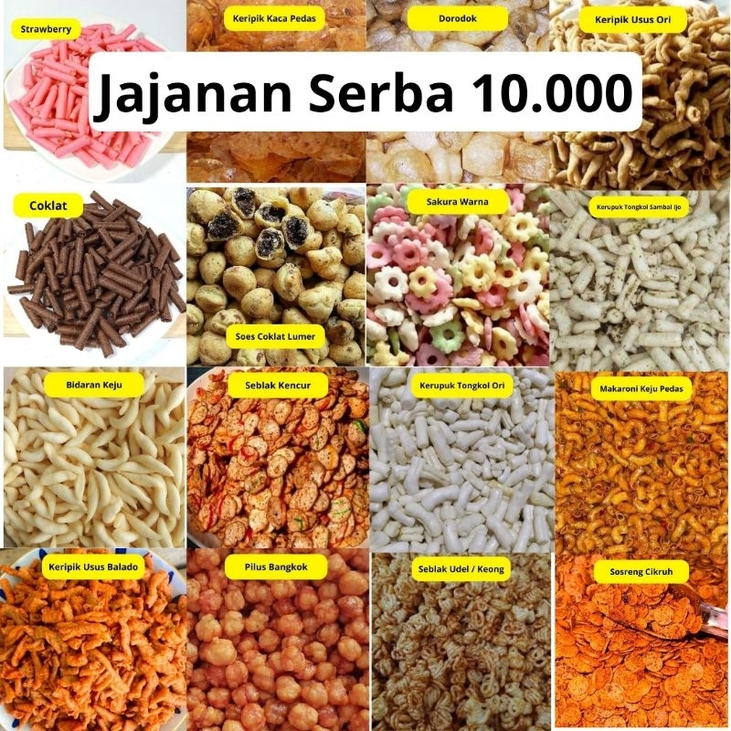 Jual Snack Kiloan / Jajanan Kiloan / ANEKA SNACK Serba Rp10.000 ...