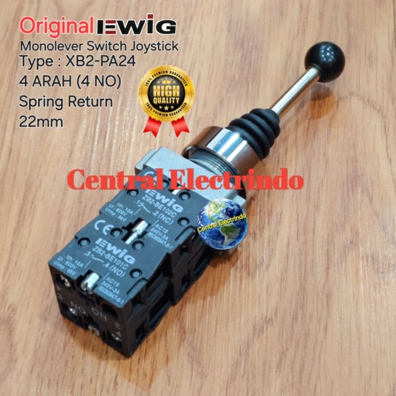 Jual Monolever Switch Joystick EWIG XB2-PA24 22mm Spring Return 4 Arah ...