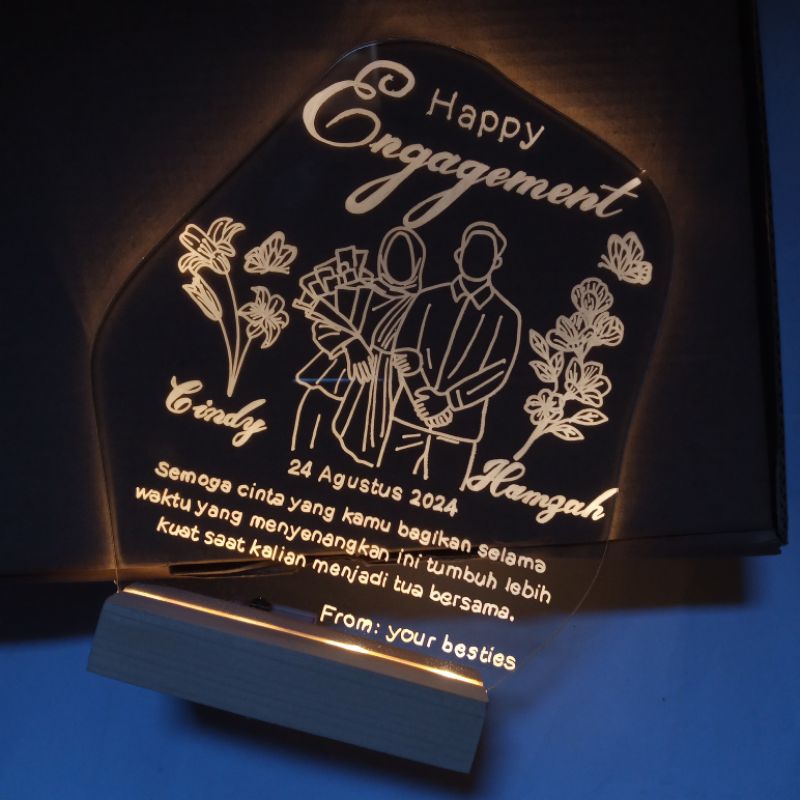 Jual [ CORAL ] Akrilik Lettering Lampu Tidur Hadiah Wisuda/ Gift ...