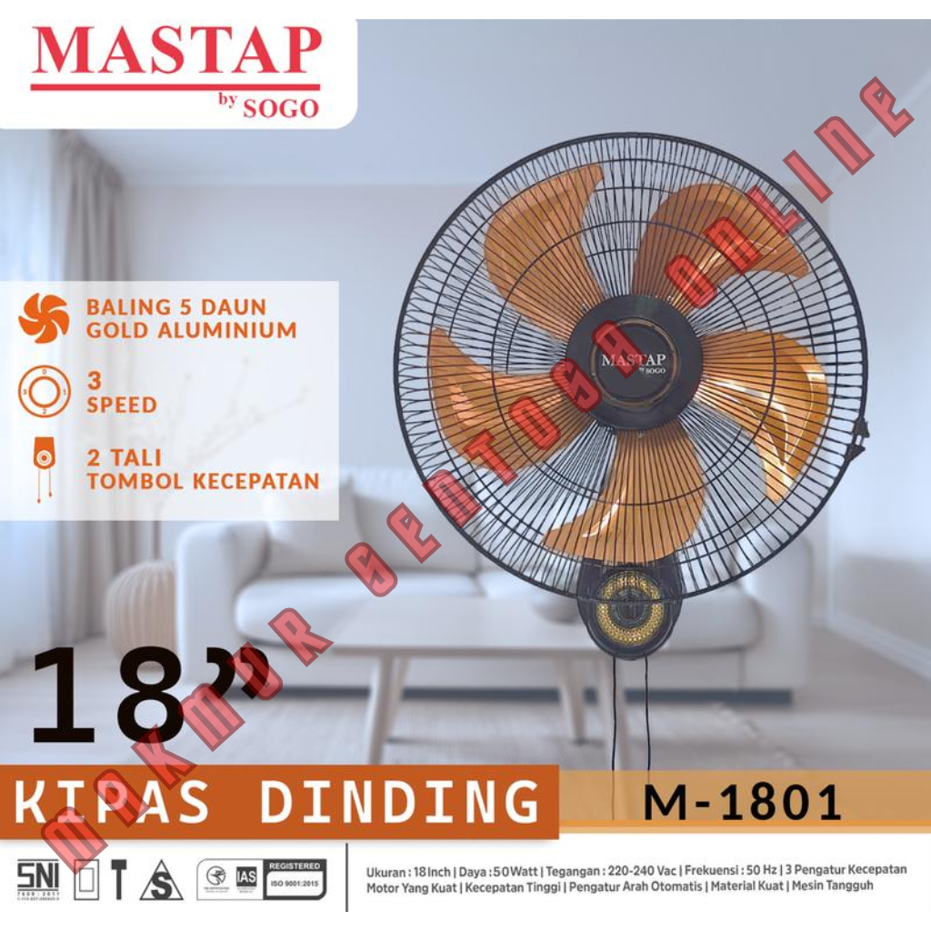 Jual Kipas Angin Dinding Wall Fan MASTAP 18 Inch 18" Tornado FAN Besi M ...