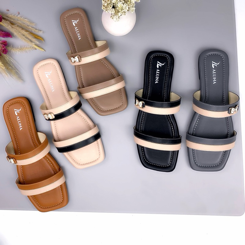 Jual [Beli1Gratis1] ALUNA Sandal Wanita Kekinian Selop Sendal Cewek ...
