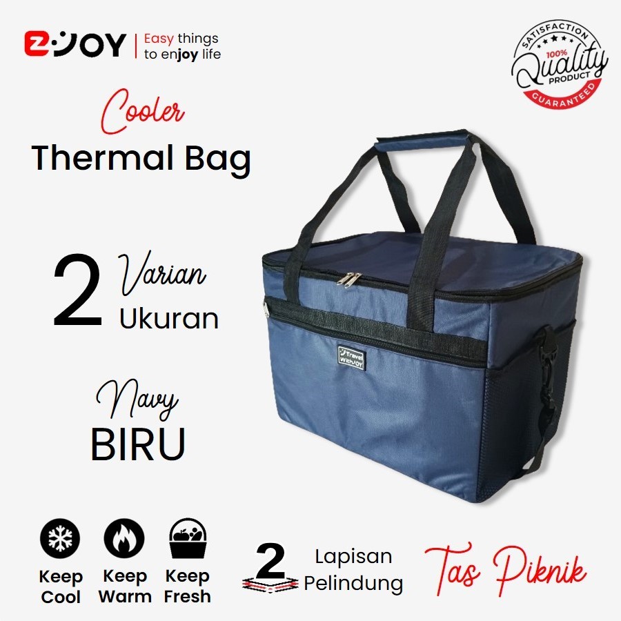 Jual Cooler Thermal Bag BIRU NAVY / Tas Termal Foil Piknik dan ...