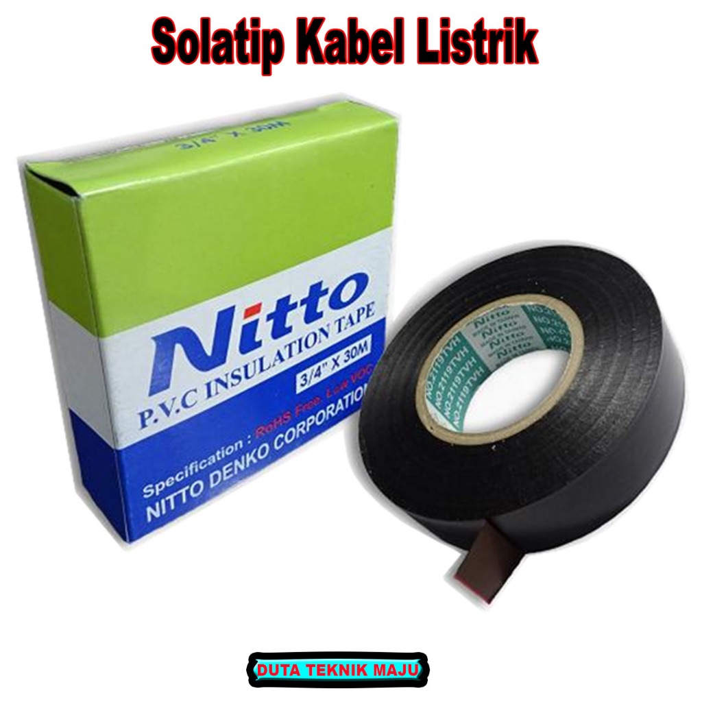 Jual Isolasi Kabel Listrik 3/4" x 30 Meter / Solasi Kabel Nitto / Pvc ...