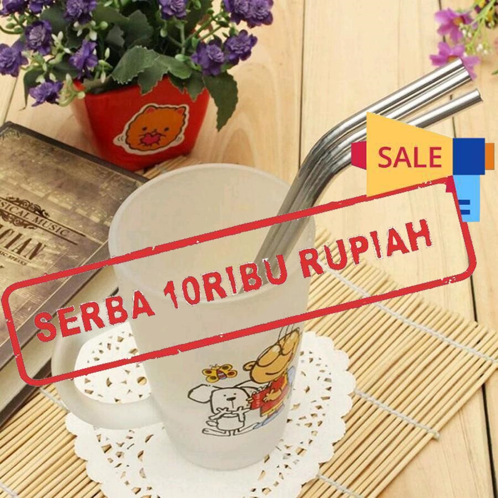 Jual SERBA 10 RIBU | Sedotan Awet Anti Karat Stainless Steel Model Lurus (5pcs) | Shopee Indonesia