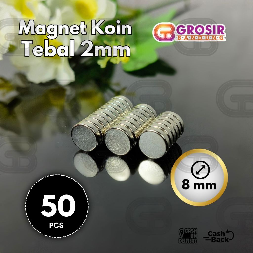 Jual [ISI 50]Magnet Besi Berani Neodymium Tebal 2 mm Strong Kuat Bulat ...