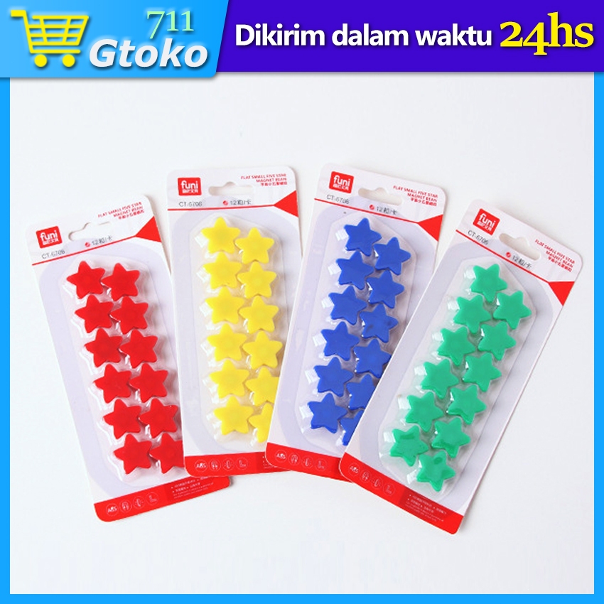 Jual Magnet Papan Tulis Tempel Kulkas Bentuk Bintang Star Magnetic Pin ...