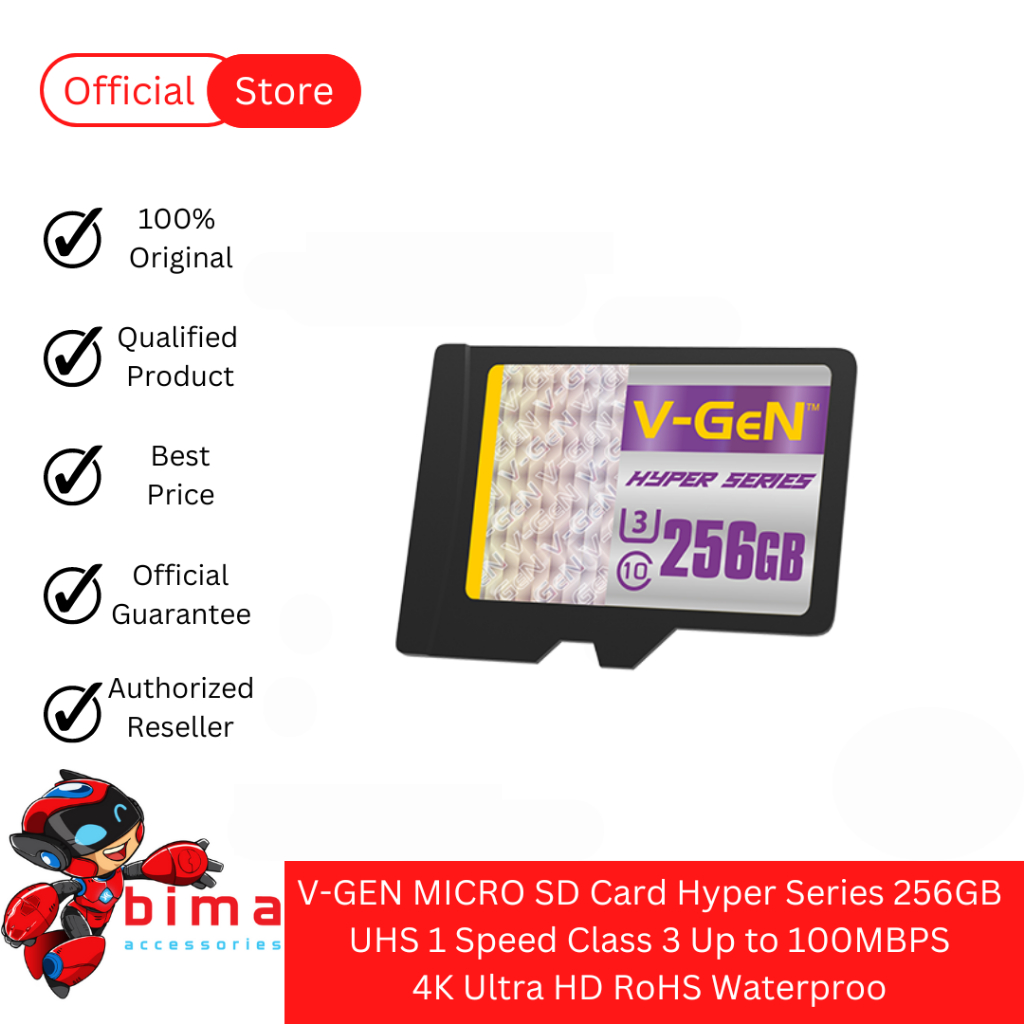 Jual Memory Card VGEN Micro SD Card V-GEN Original Hyper Series 256GB ...