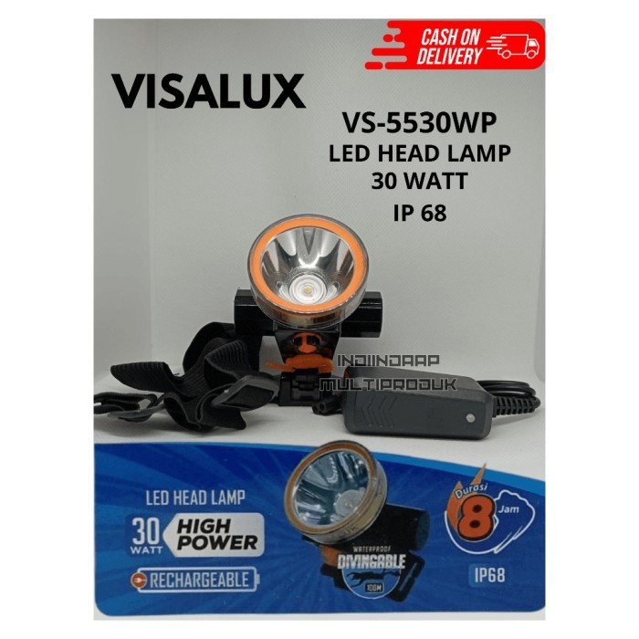 Jual Senter Kepala Visalux LED VS-5530WP 30 Watt High Power Tahan ...