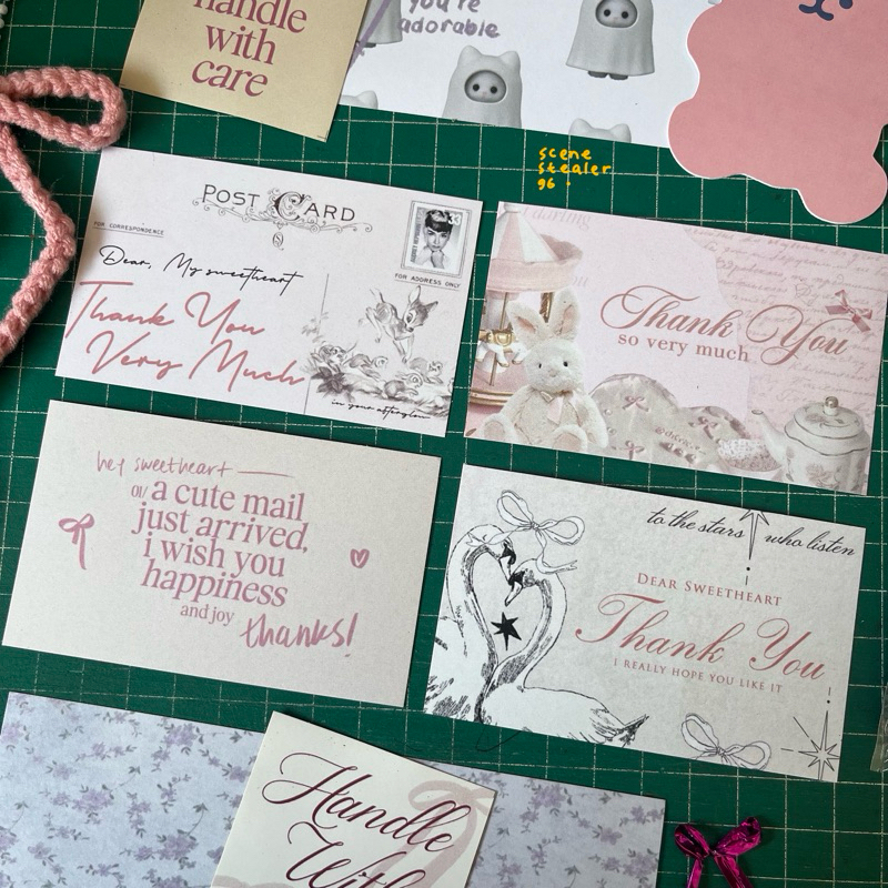 Jual (MINIM 20 PCS) COQUETTE THANKS CARD | Shopee Indonesia