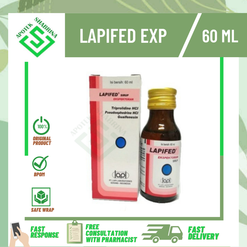 Jual LAPIFED EXP SIRUP 60 ML / OBAT BATUK ALERGI BERSIN HIDUNG ...