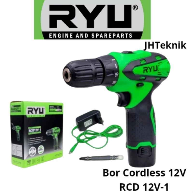 Jual JHTeknik MESIN BOR CORDLESS RYU RCD 12V-1/Mesin Bor Baterai 12V ...