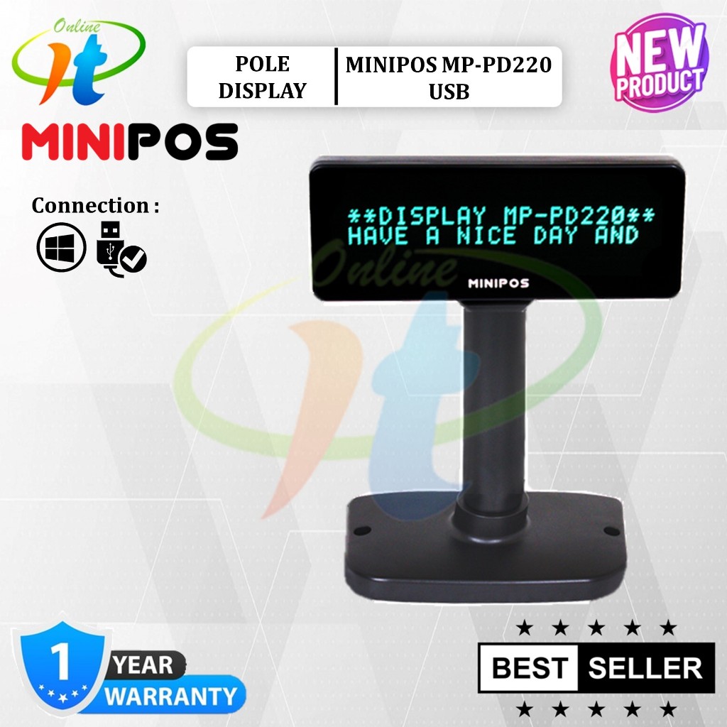 Jual Minipos MP-PD220 Pole Customer Display Minipos PD220 MP PD220 Layar Penunjuk Harga VFD 203 ...