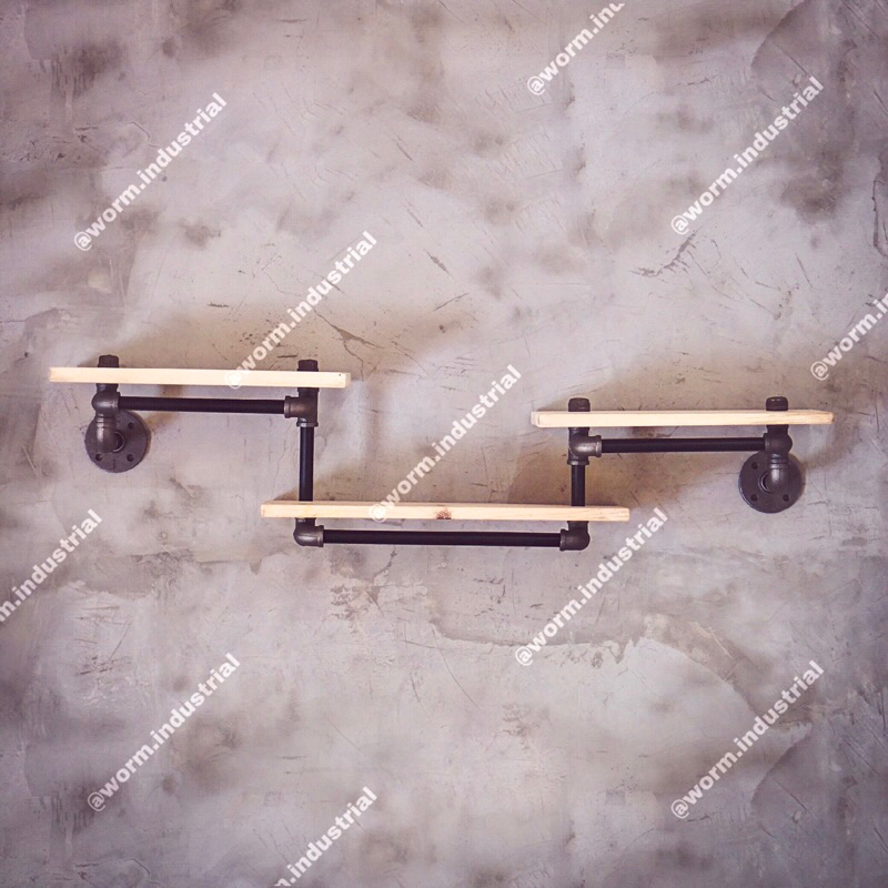 Jual Rak dinding / Rak industrial / Rak pipa / Rak 3 tingkat (WMR - 005 ...